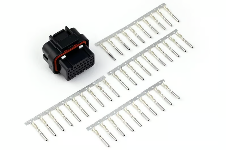 Plug and Pins Only - AMP 34 Pin 4 Row - Key 2 4 Keyway Superseal Conne ...
